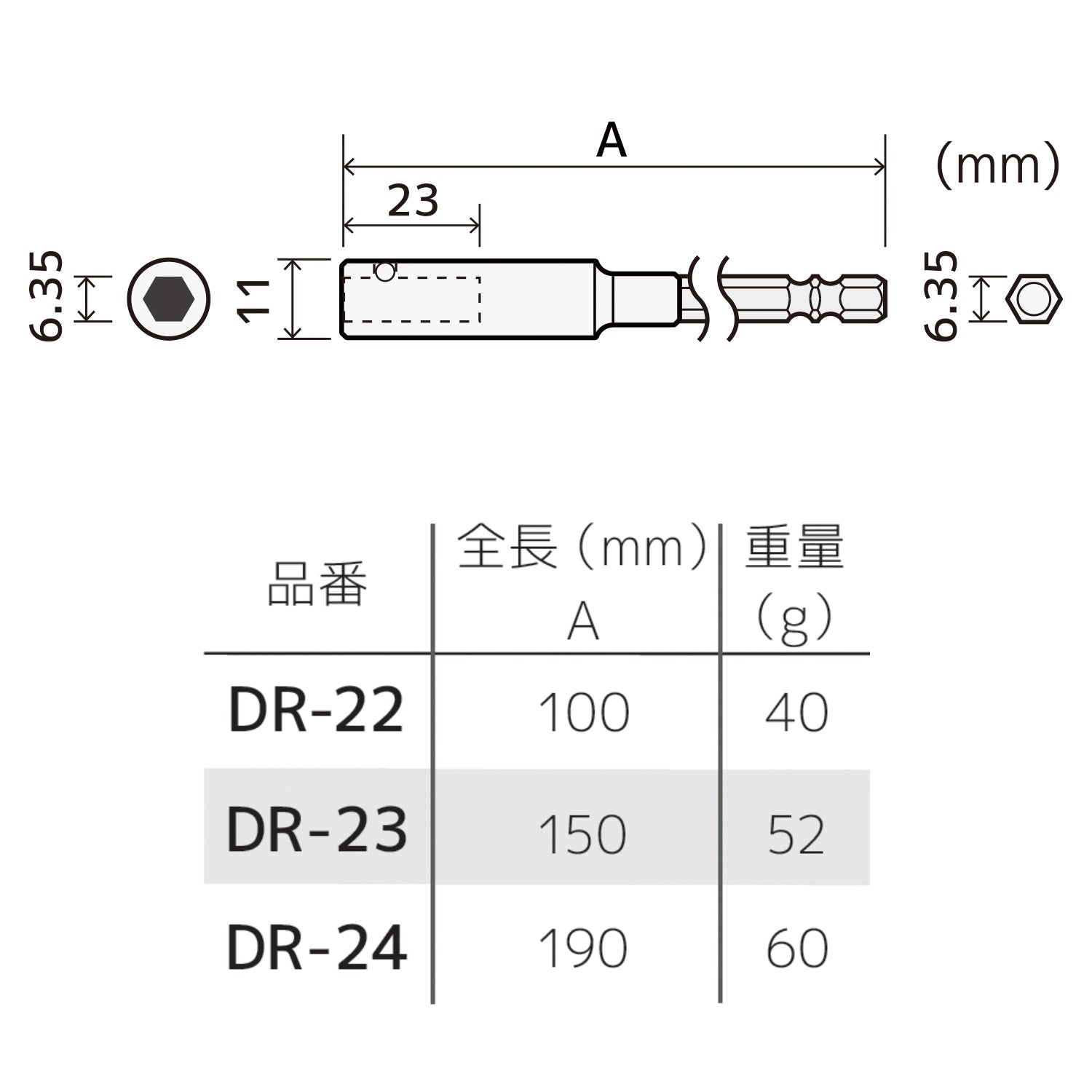 DR-22, 23, 24 Through extension – エンジニア公式オンラインストア
